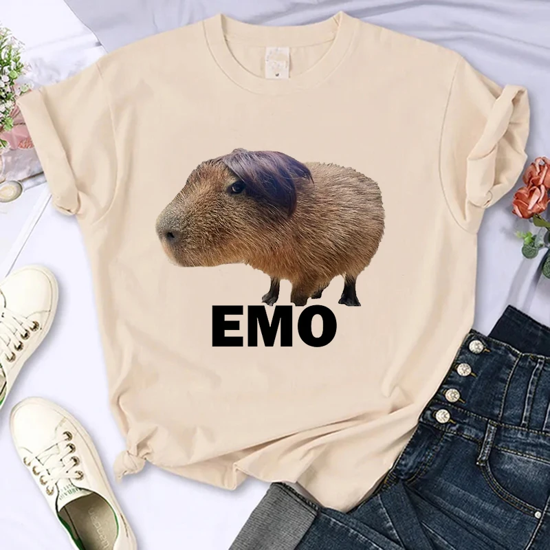 Camiseta-de-Capybara-para-mujer-Tops-Kawaii-camisetas-divertidas-de ...