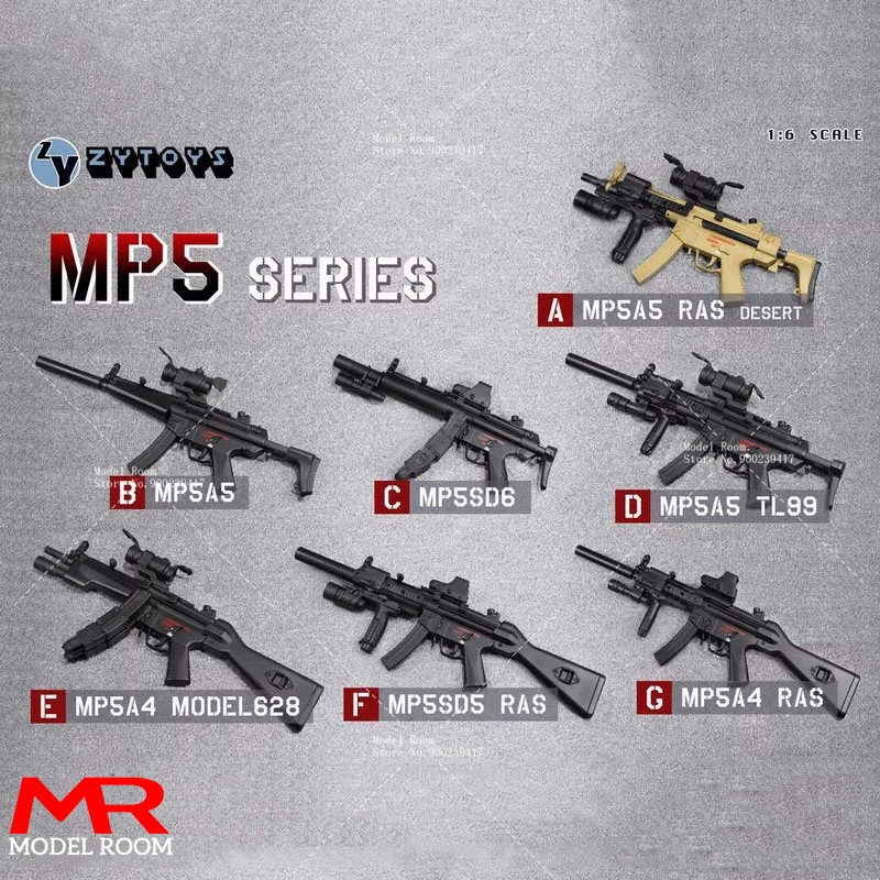 ZYTOYS-ZY8042-1-6-Scale-MP5-Submachine-Gun-Plastic-Soldier-Weapon-Model ...