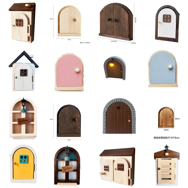 Mini-Alice-Wonderland-Door-Fairy-Tale-Courtyard-wood-door-Wooden-Craft ...