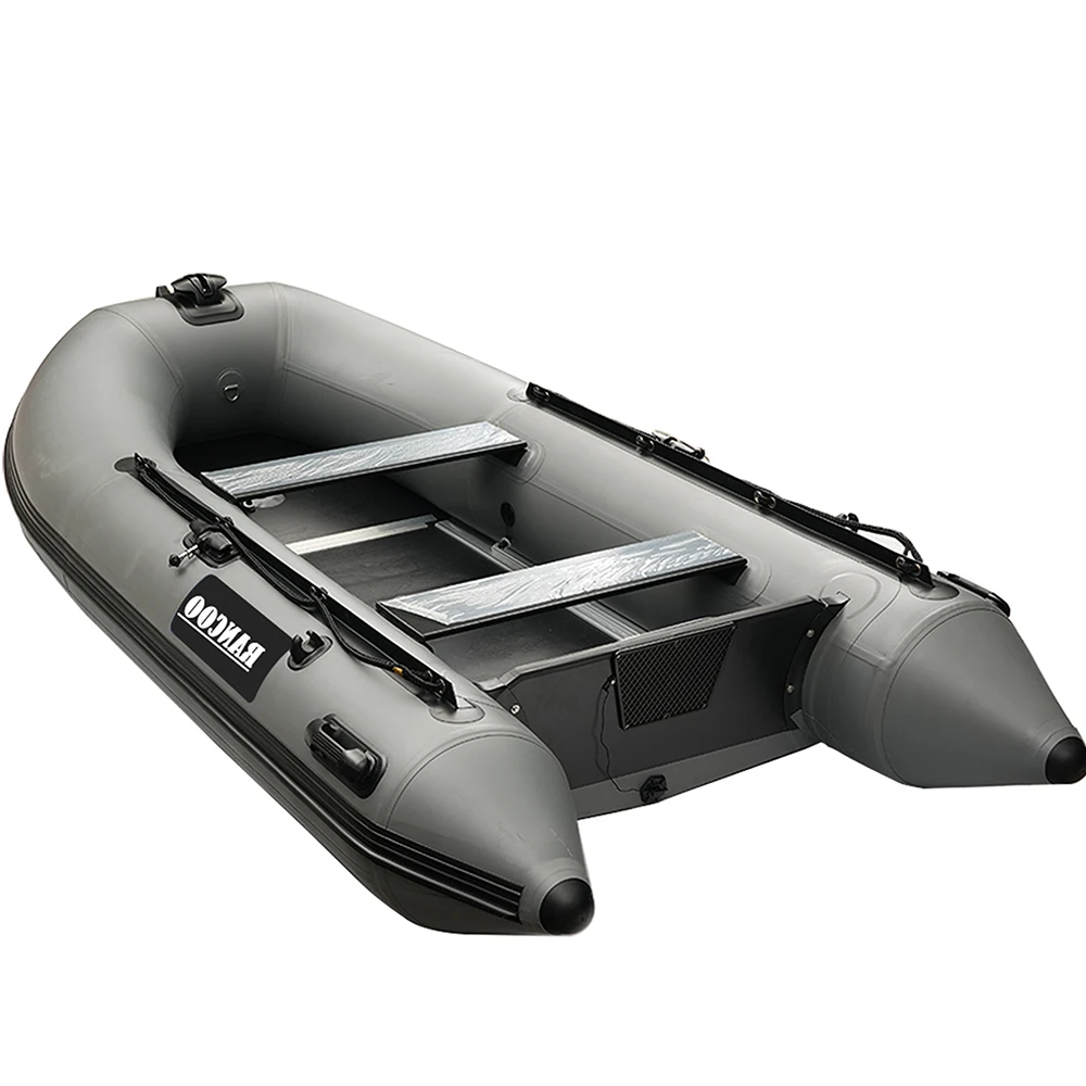 Barco inflable de pesca con suelo de aluminio, barco plegable de Pvc, 3 ...