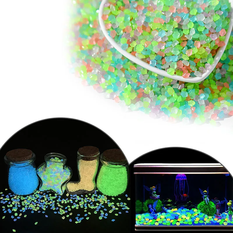 1000pcs 3-5mm Luminous Sand Glow In Dark Pebbles Stone Home Garden Yard ...