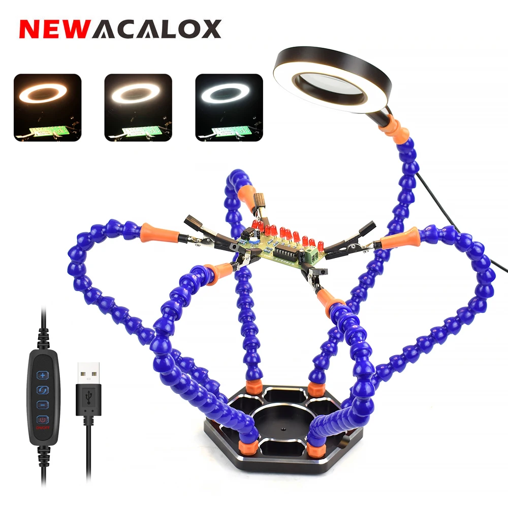 Newacalox Soldering Third Hand Pcb Helping Hands Welding Rework Station ...