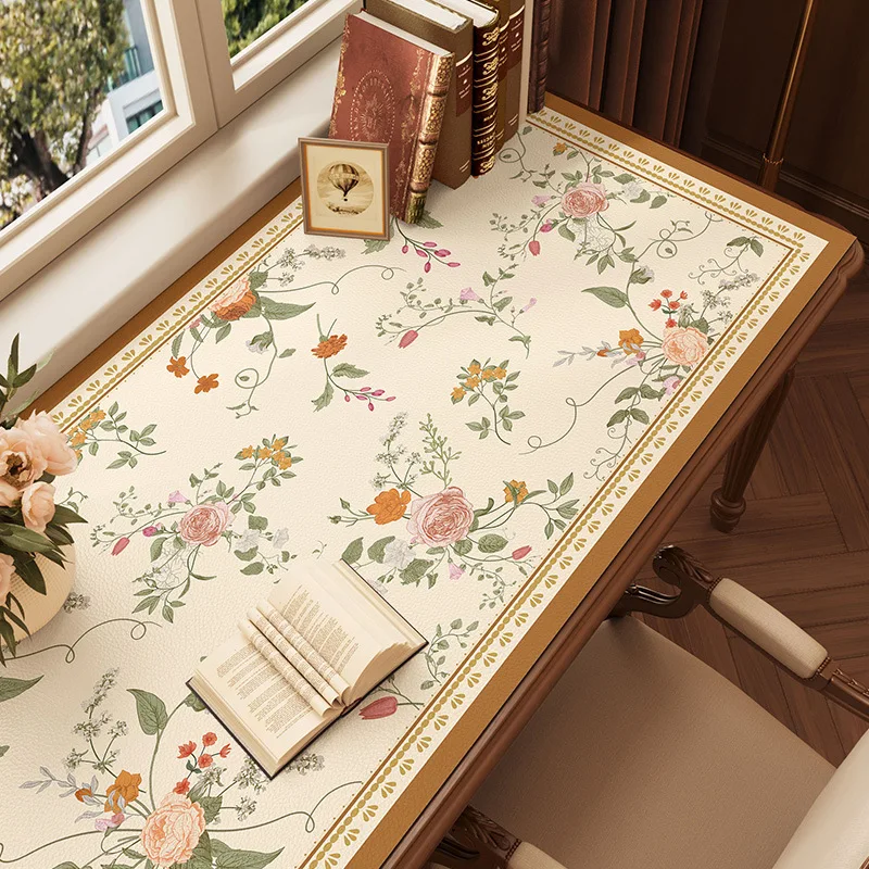 40x80cm-Retro-Floral-Leather-Mat-Waterproof-Desk-Mat-Writing-Desk-Mat ...