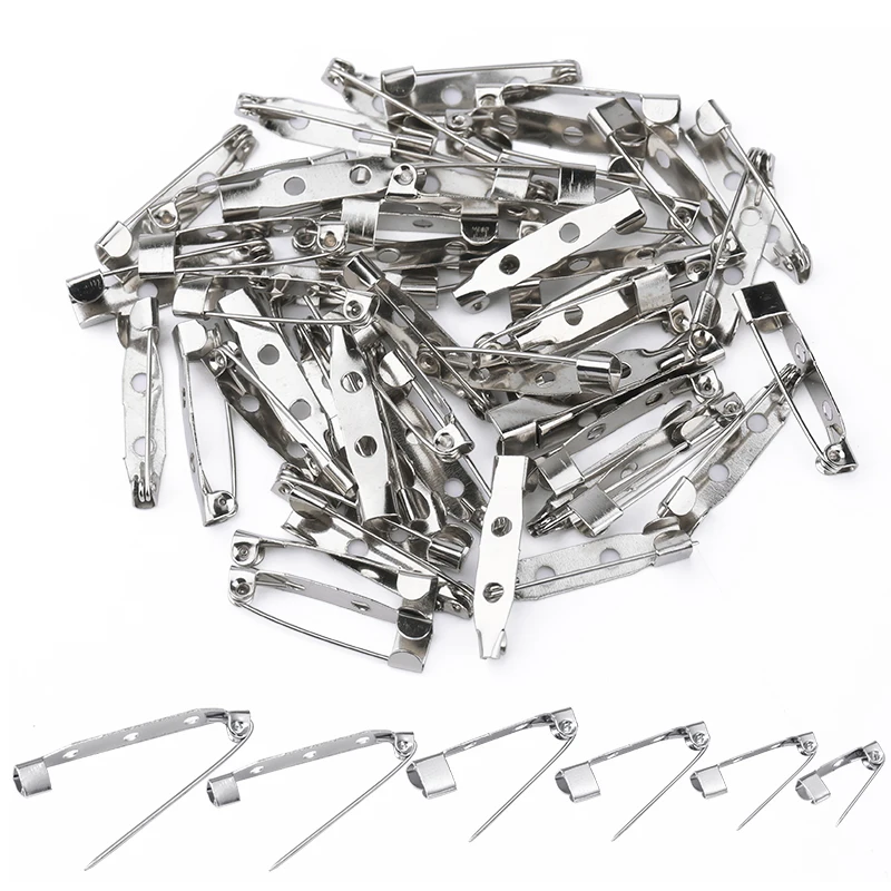 Silver-Green-Ancient-Gold-15-40mm-Safety-Pins-Brooch-Base-Clip-Pins ...