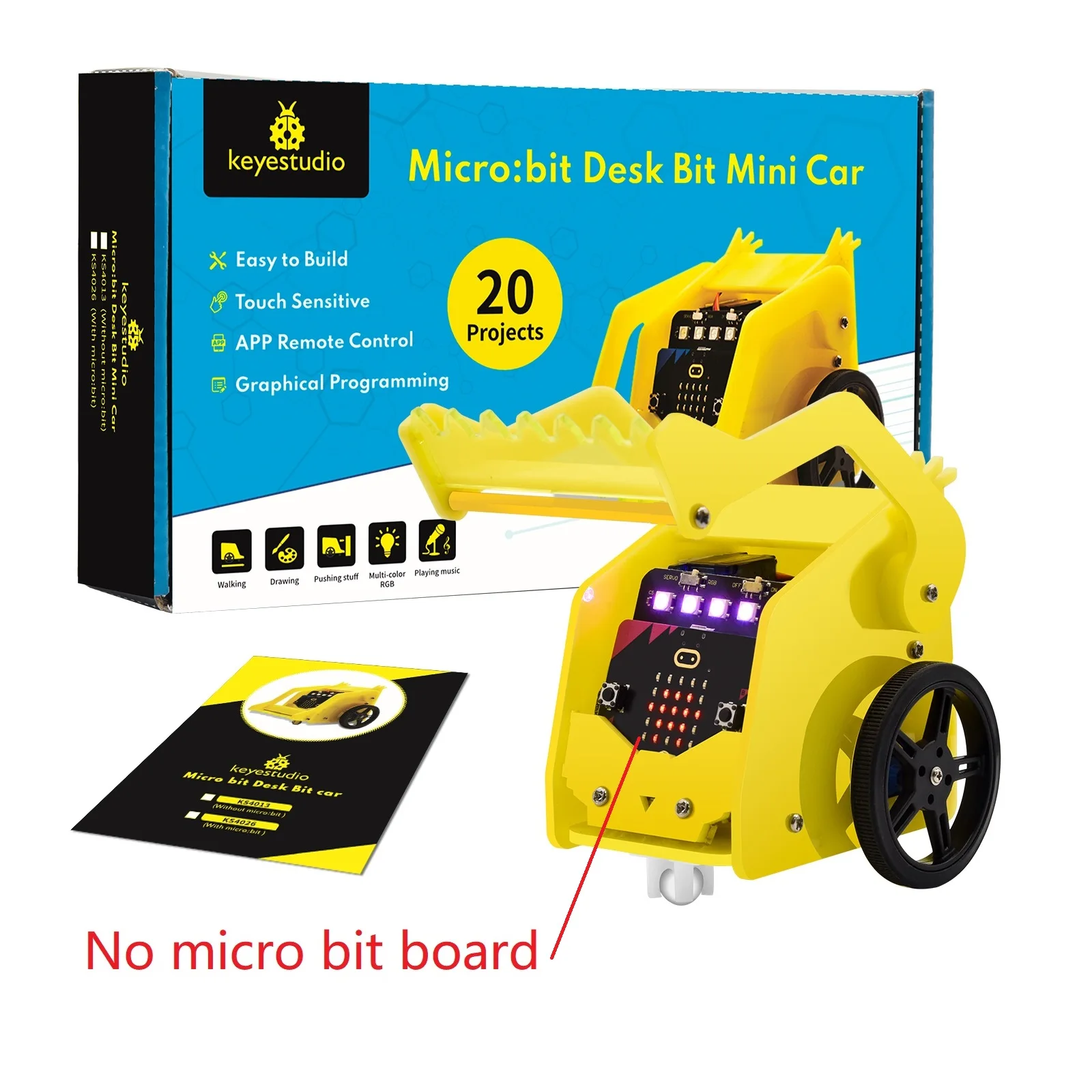 Keyestudio Robot inteligente Micro:Bit V2 DeskBit, dispositivo pequeño ...