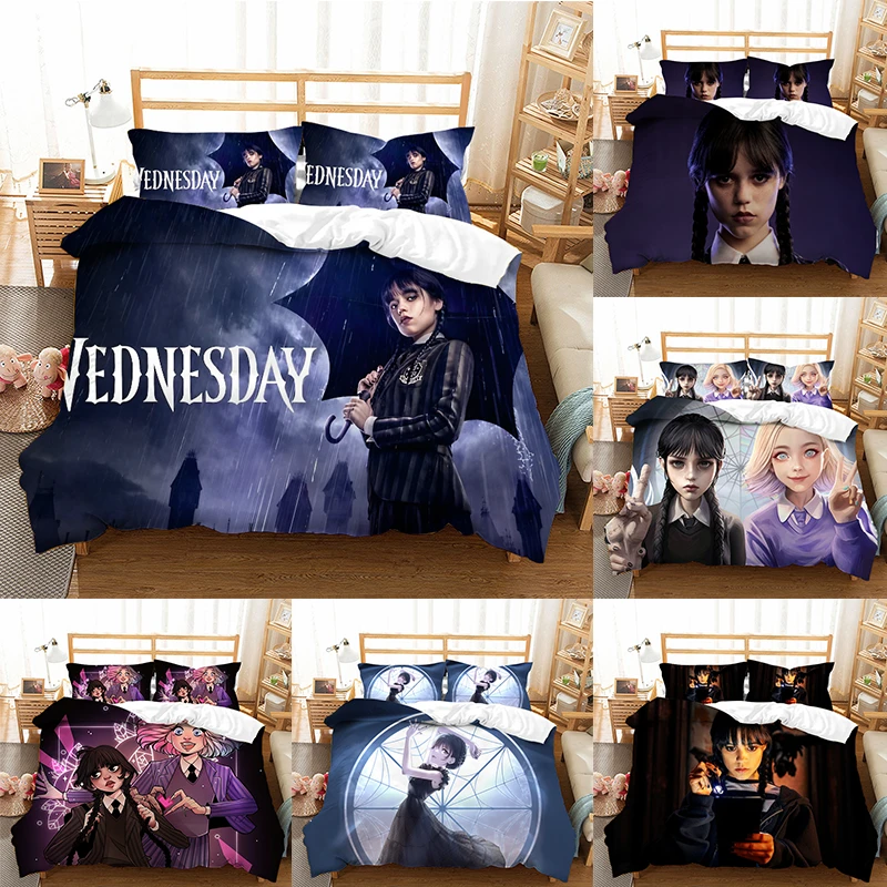 New Wednesday Addams Bedding Set Quilt Cover Pillowcase Things Hands ...
