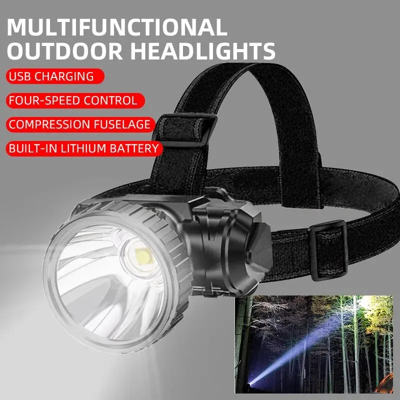 LED-Strong-Light-Five-Headed-Outdoor-Waterproof-Fishing-Light-USB ...