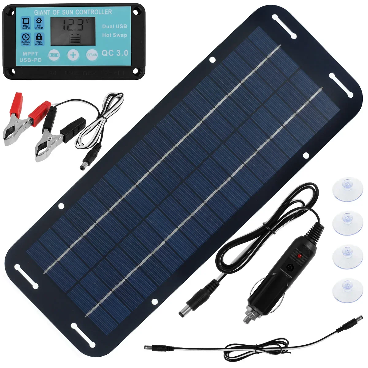 Solar-Panel-Kit-12V-30W-IP65-Waterproof-Solar-Charger-Outdoor-Portable ...