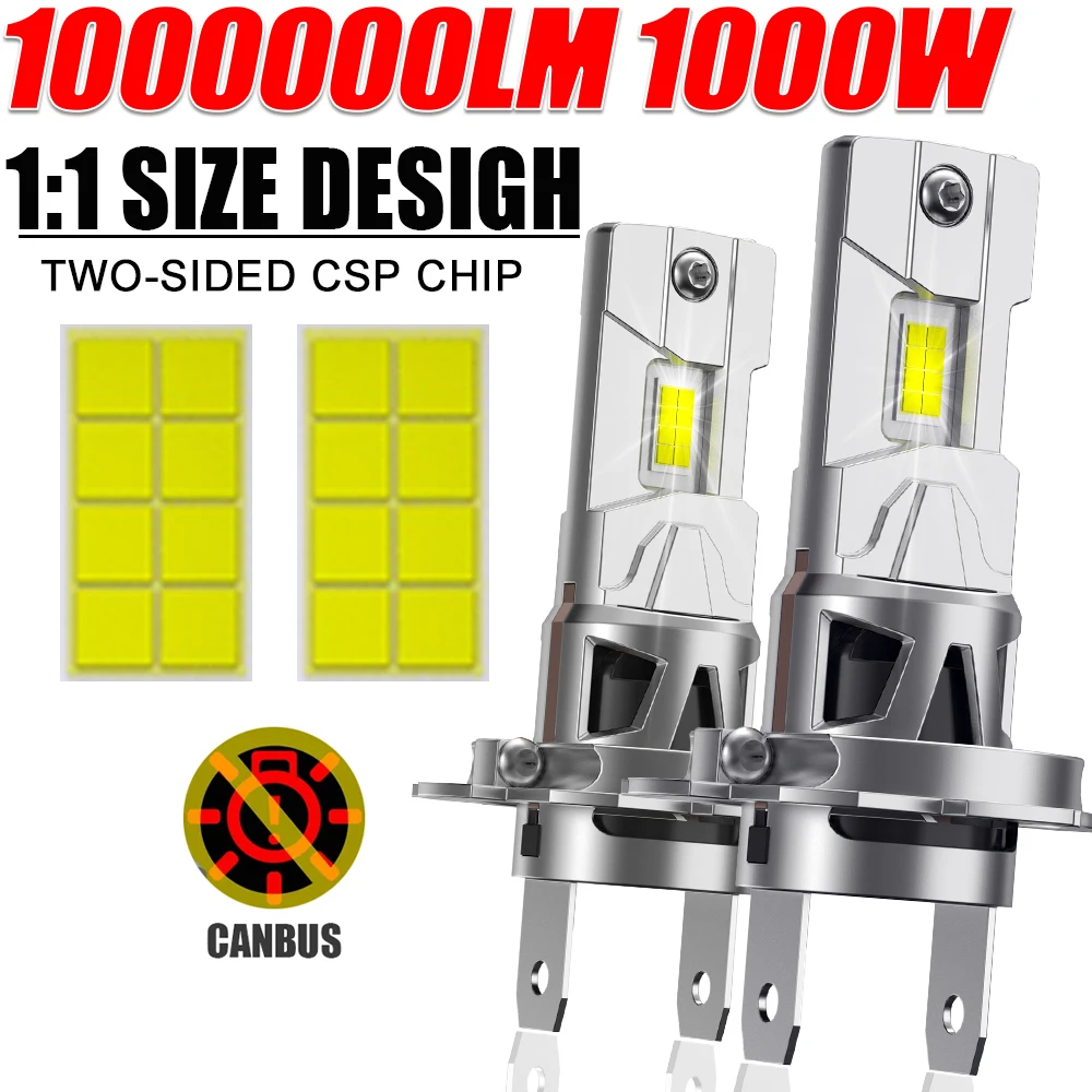 H7 LED Turbo Headlight Bulbs 1:1 Mini Size Head Lamp Auto Lamp Fog ...