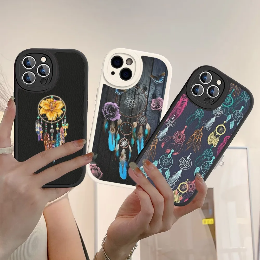 Mandala-flower-Dream-Catcher-Phone-Case-Hard-Leather-For-iPhone-14-13 ...