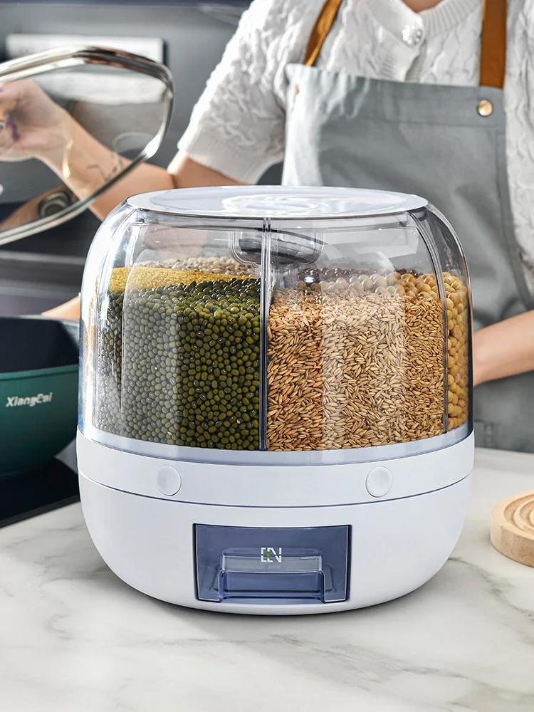 22 Lbs Rice Dispenser Food Grain Storage Container Large Capacity 6 ...