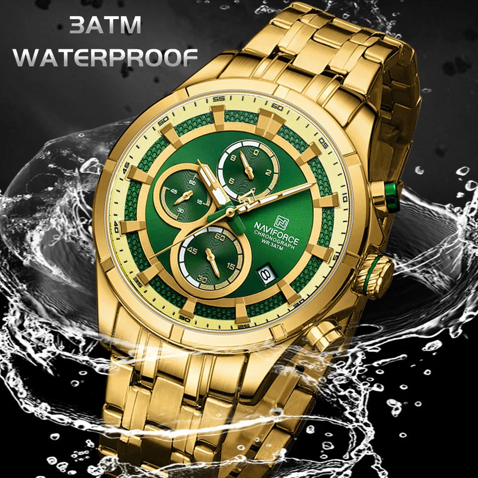 Naviforce marca relógio masculino à prova dwaterproof água aço ...