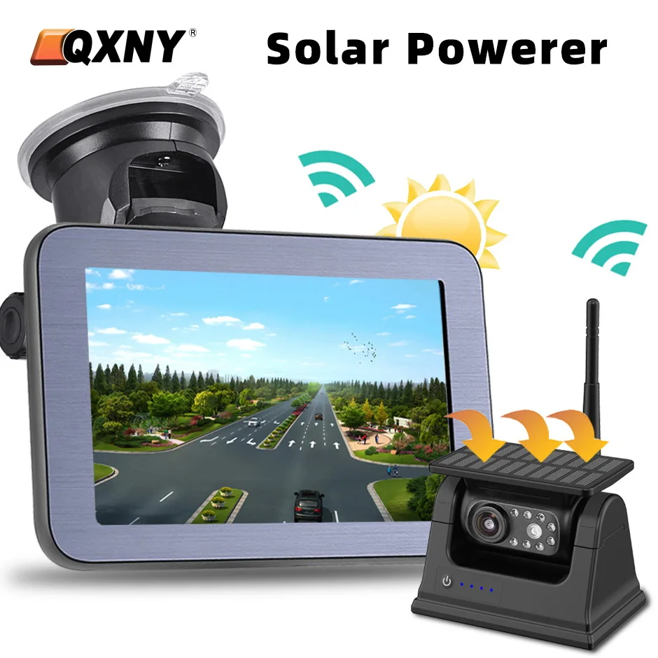 QXNY-Wireless-Solar-Powered-Energy-Magnet-Reverse-Backup-Camera-with ...