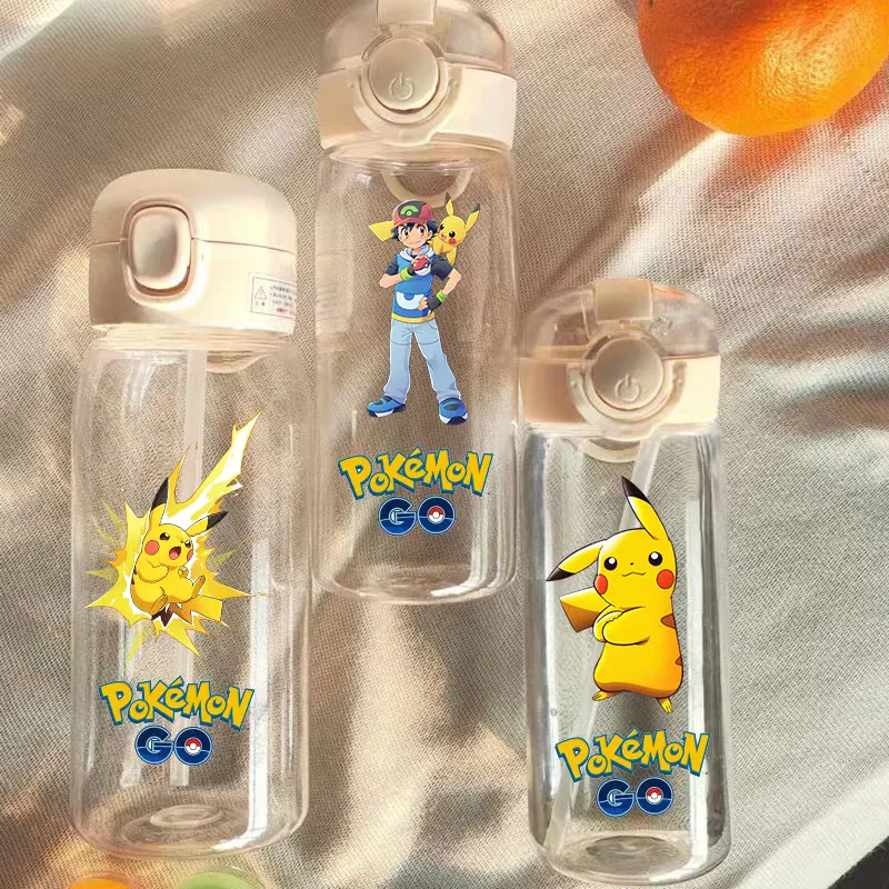 Pokemon-Straw-Bottles-Cups-600-400ML-Pikachu-Drinking-Office ...
