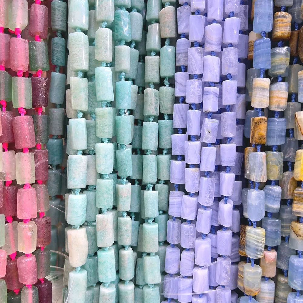 Natural-Stone-Amethyst-Blue-Lace-Agate-Amazontie-Barrel-Shape-Loose ...