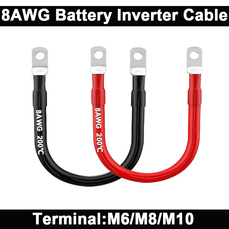 2-pcs-Car-Battery-Connection-Line-Cable-8-AWG-Soft-Silicone-Tinned ...