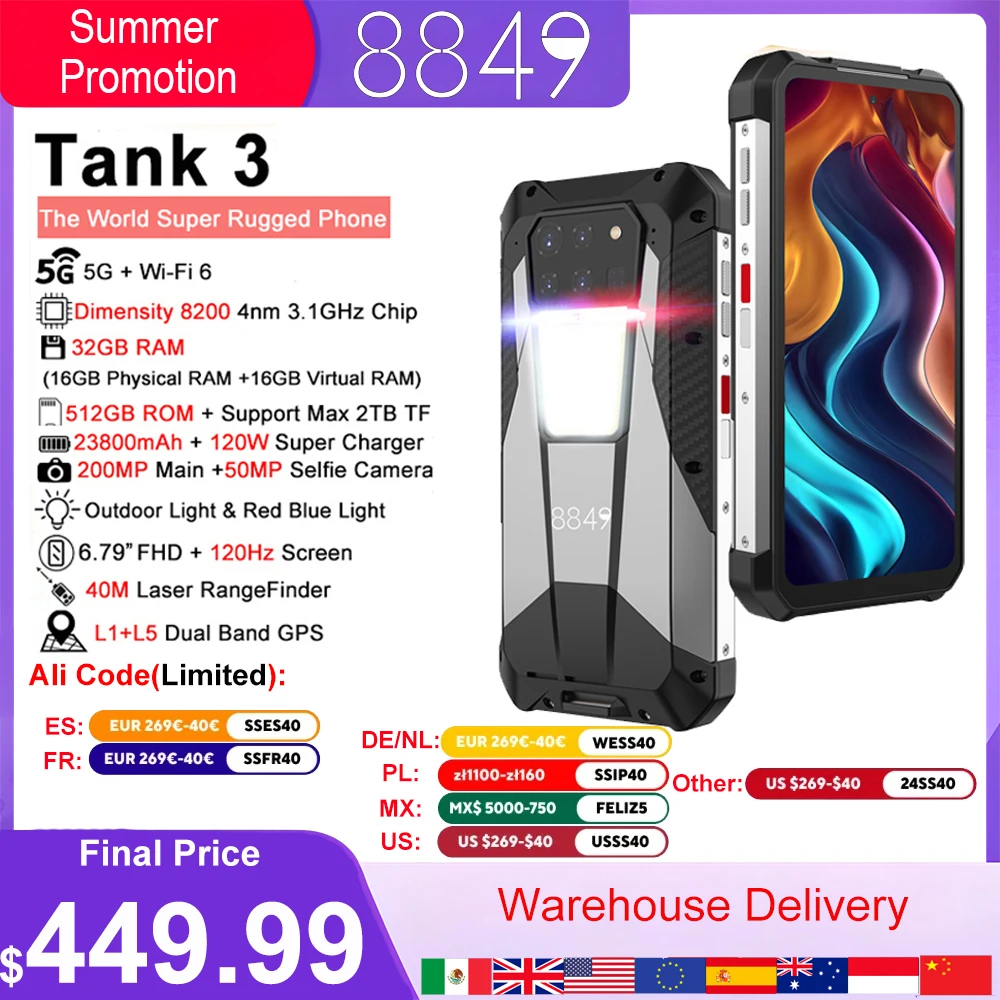 8849-Tank-3-Rugged-Smartphone-32GB-512GB-23800mAh-120W-Charger ...