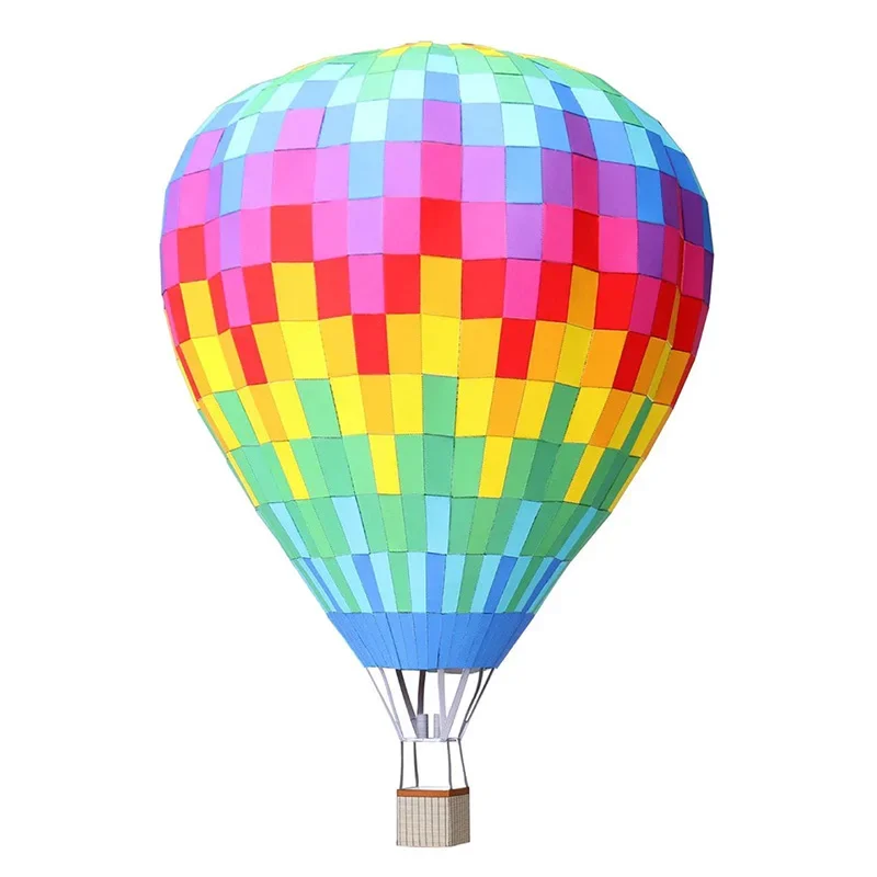 Fire Balloon Colorful Hot-Air Balloon Folding Handmade 3D Paper Model ...