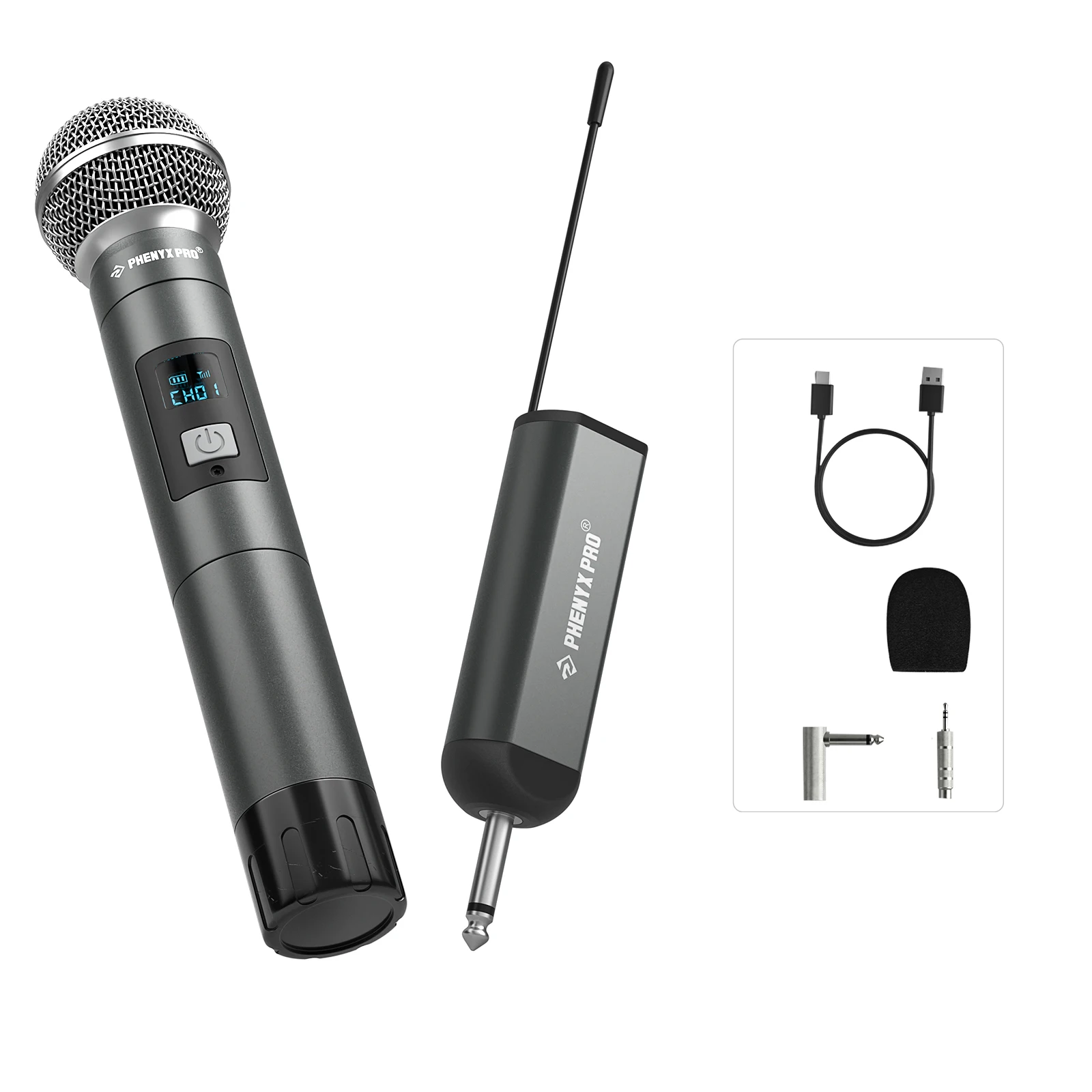 Digital-Wireless-Microphone-System-Mini-Receiver-Metal-Cordless-Dynamic ...