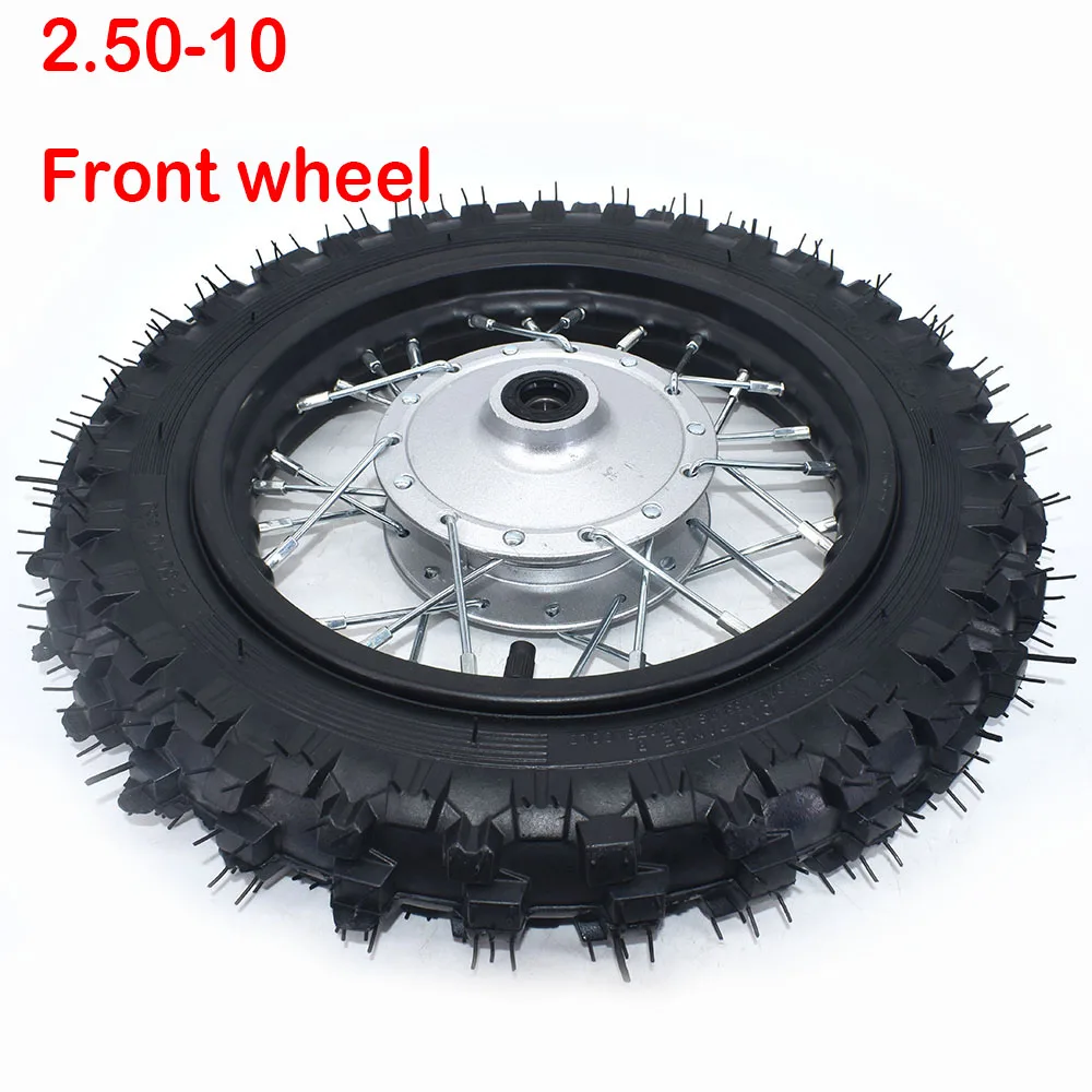 2-50-10-Motorcycle-Wheels-Front-10-inch-Steel-Rims-28-holes-with-Drum ...