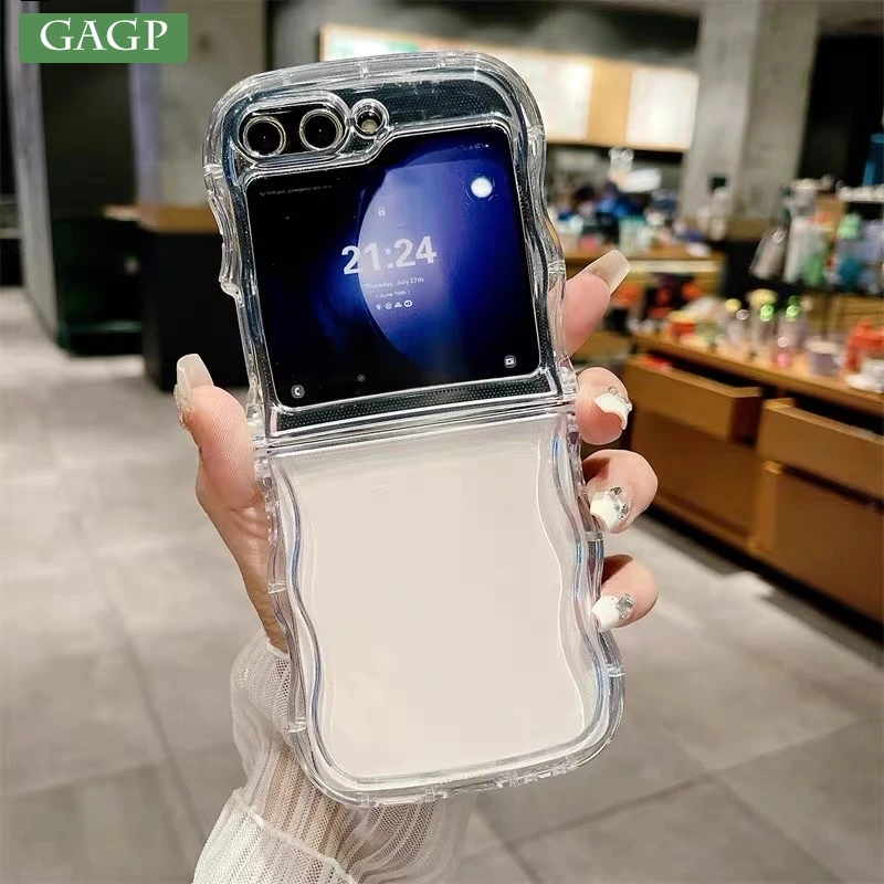 Original-Transparent-Wave-Border-Phone-Case-For-Samsung-Galaxy-Z-Flip-5 ...