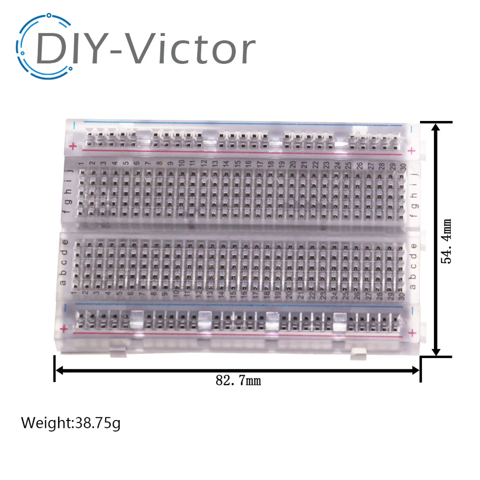 Electronic Breadboard Kit Breadboard 400 Points Solderless PCB Holes ...