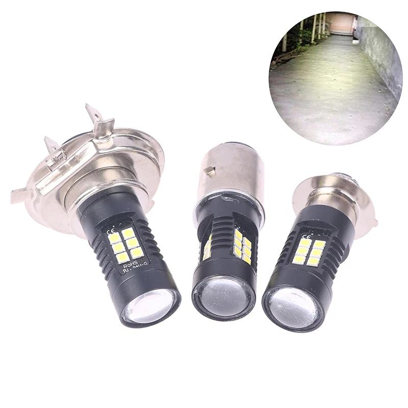 White-High-Low-Beam-Lamp-Bulbs-LED-Motorcycle-Headlight-12V-Fog-Light ...