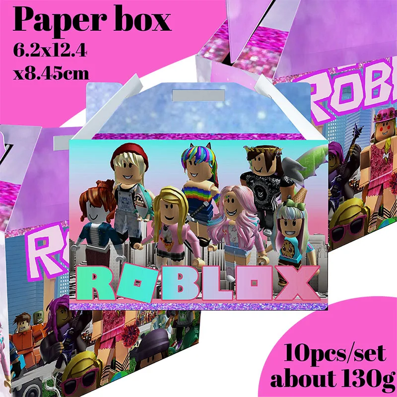 Pink Roblox Game Party Favors Boxes for Kids Birthday Decor Supplies ...