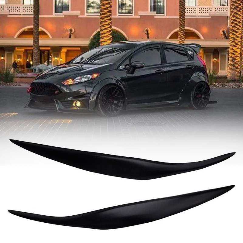 Car Front Headlight Cover Sticker head light lamp Eyebrow Eyelid Covers ...