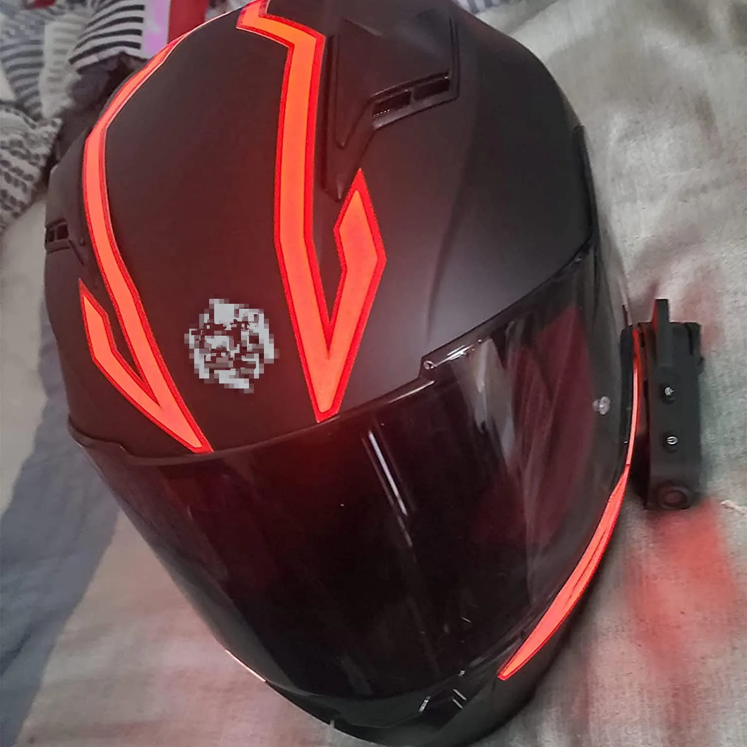 Motorrad Helm Licht Nacht Reiten Signal Helm 4 in 1 EL Licht 3 Modus ...