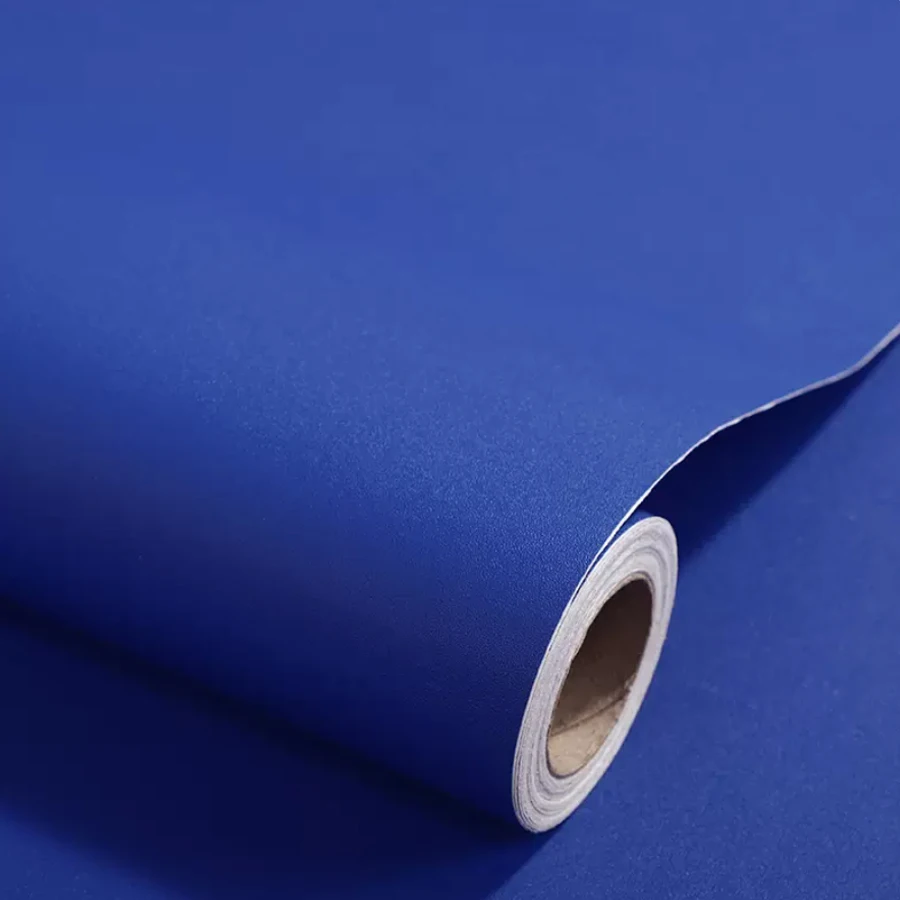 Nordic Royal Blue Wallpaper PVC Solid Color Bedroom Living Room ...