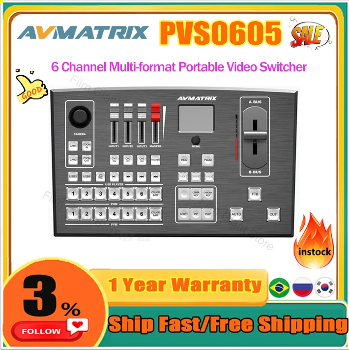 AVMATRIX-PVS0605-6-Channel-Multi-format-Portable-Video-Switcher-Mixer ...