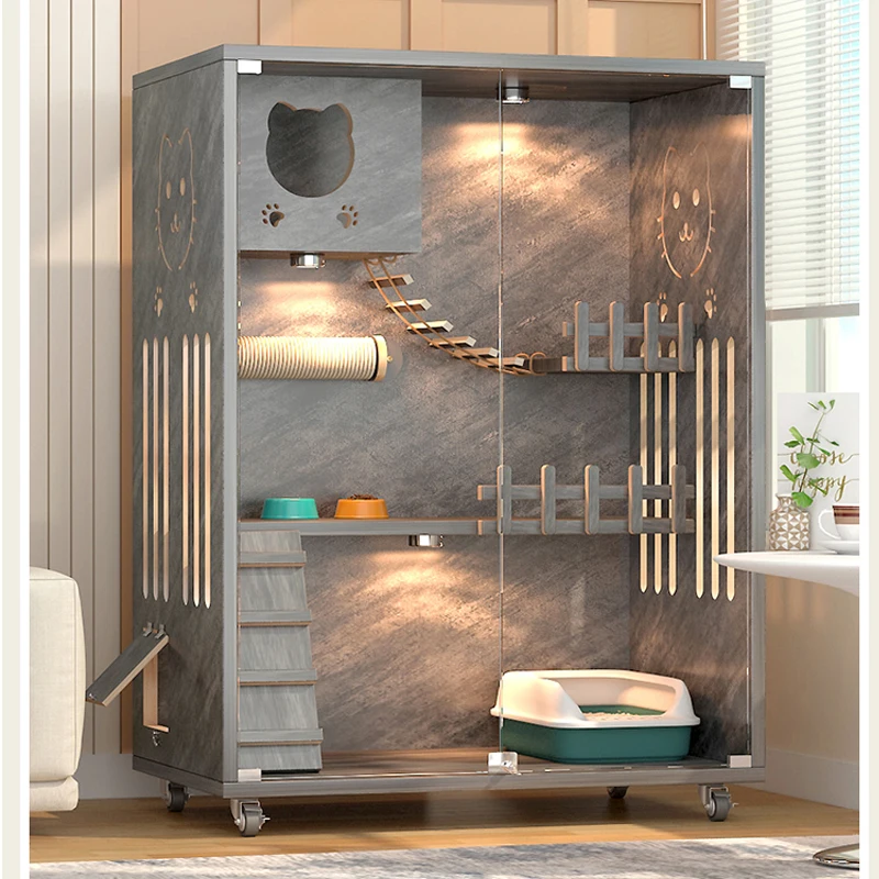 Upgraded-high-quality-multi-layer-luxury-solid-wood-cat-house-Wooden ...