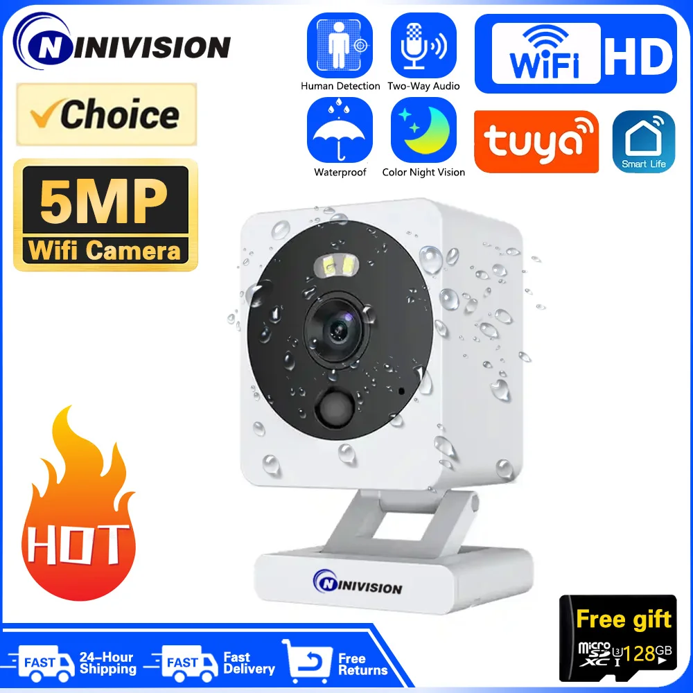 Fold-Mini-Outdoor-Tuya-Wifi-Security-Camera-5MP-Motion-Detection-Color ...