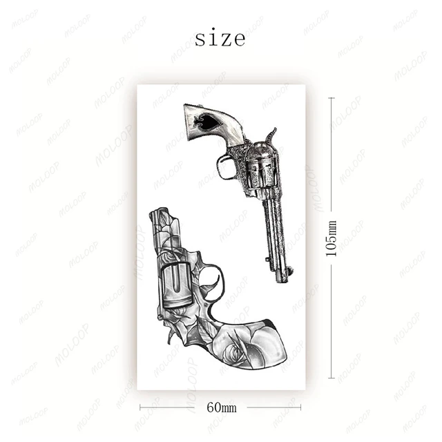 Crossed Revolvers Tattoo