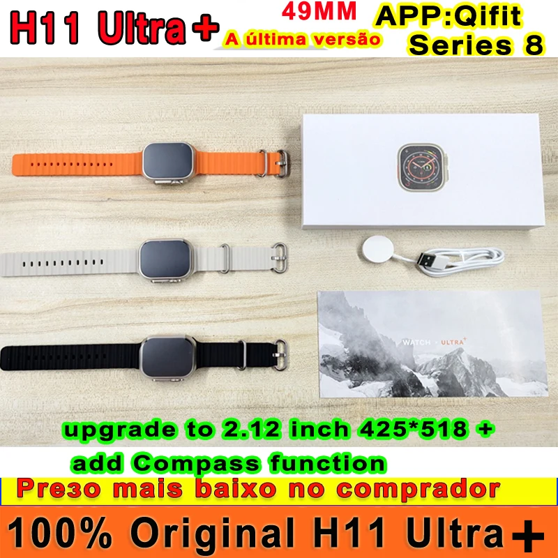 Original H11 Ultra 8 Smart Watch 1:1 Real Screw 49mm Iwo Series 8 Nfc ...