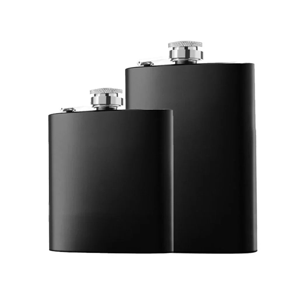 6-8oz-Black-Hip-Flask-Stainless-Steel-Whiskey-Liquor-Wine-Bottle ...