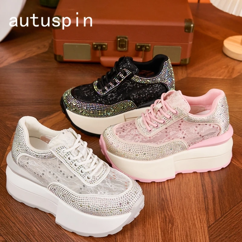 AUTUSPIN-New-Lace-Mesh-Women-Shoes-2024-Summer-Fashion-Luxury-Ladies ...
