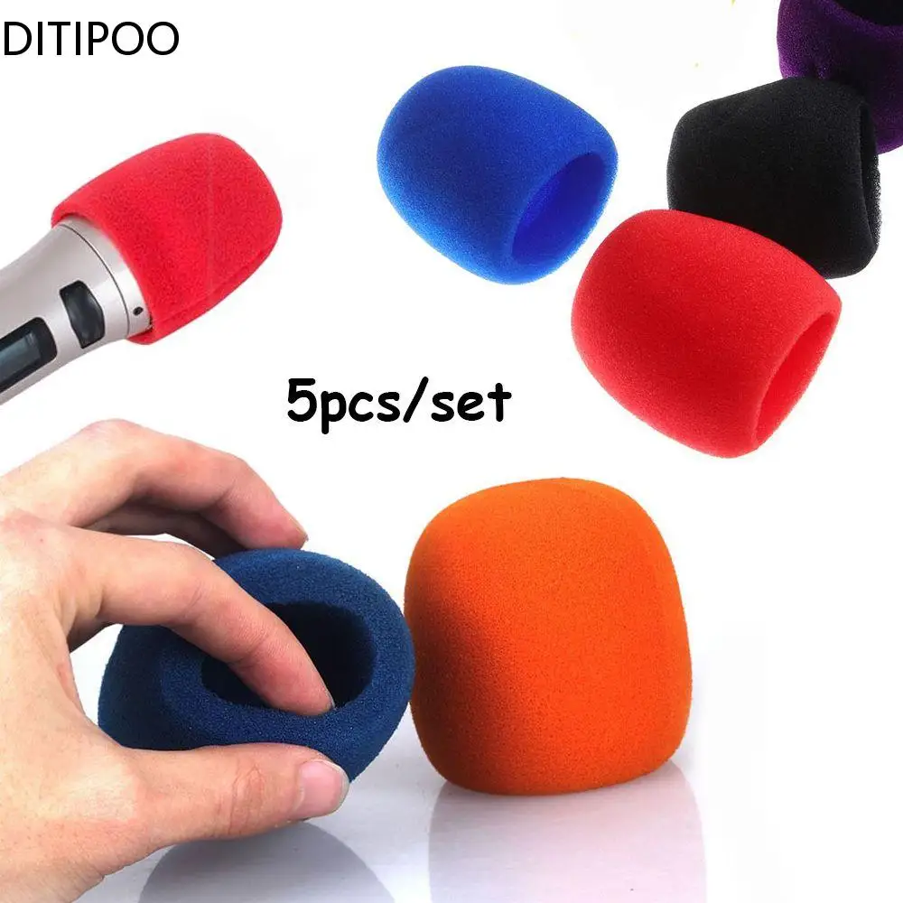 5pcs Multicolored Wireless Handheld Stage Microphone Windscreen Foam ...