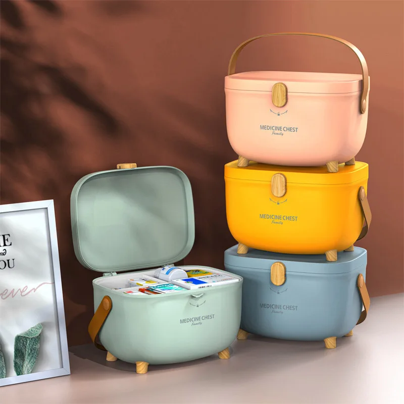 Nordic-Plastic-Medical-Box-2-Tiers-Family-First-Aid-Kit-Container-with ...