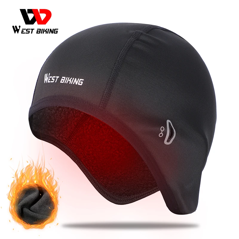 WEST BIKING Winter Fleece Sport Skull Cap Hat Cycling Helmet Liner ...