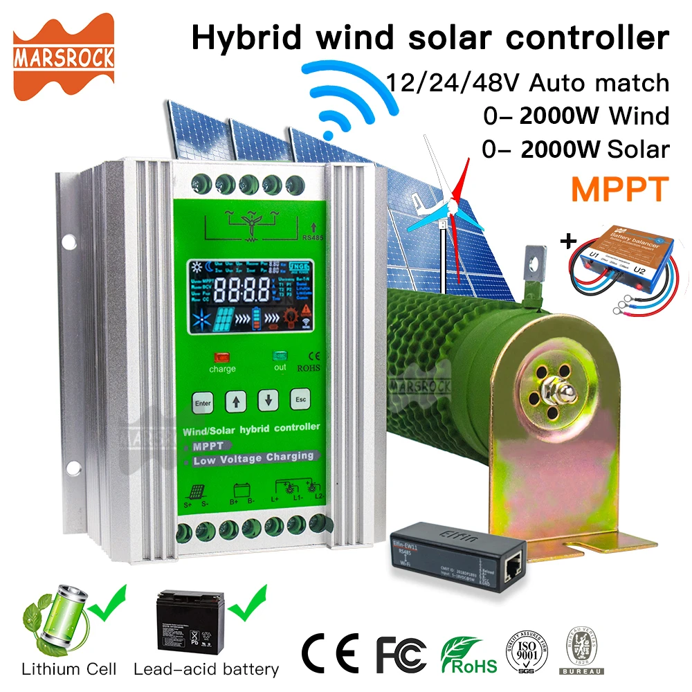 Mppt Hybrid Charge Controller 12v 24v 48v | Mppt Solar Wind Charge ...