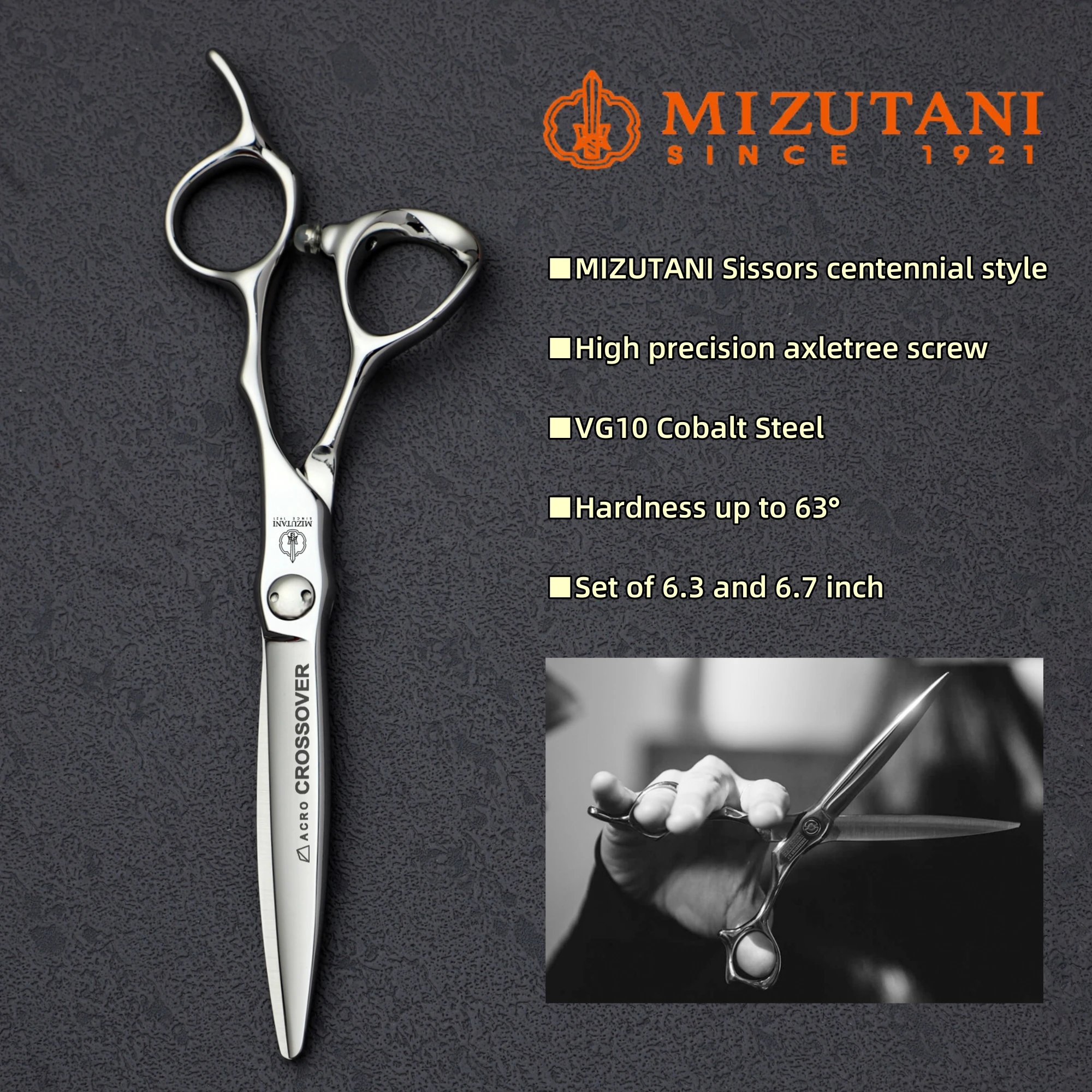 MIZUTANI-Professional-barber-sissors-barbershop-hair-cutting-tools-VG10 ...