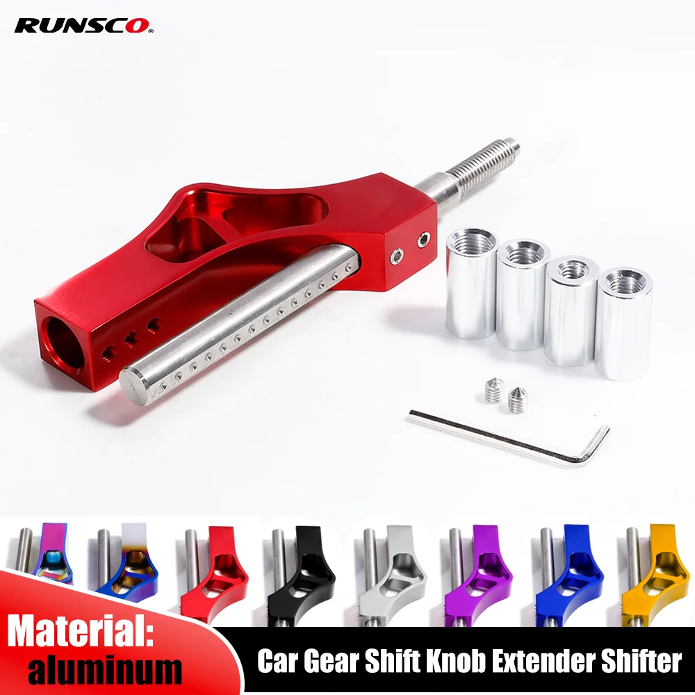Car-Aluminum-Shift-Knob-Extension-Adjustable-Height-Lever-Extender-Gear ...