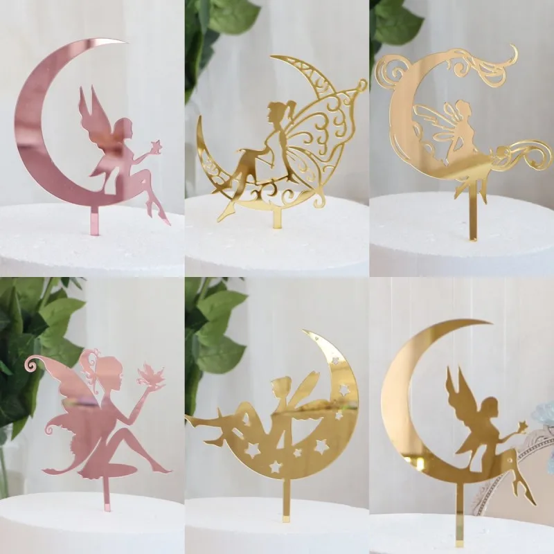 1-unidad-INS-acr-lico-Castillo-elfo-brillo-Hada-ngel-pastel-Toppers ...