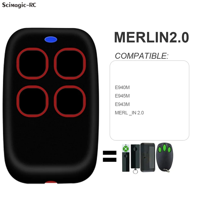 Merlin E940M E945M E950M Távirányító Garázskapu Nyitó Merlin+ 2,0 ...