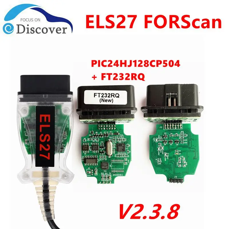 New ELS27 FORScan V2.3.8 PIC24HJ128CP504+FT232RQ Chip OBD2 Diagnostic ...