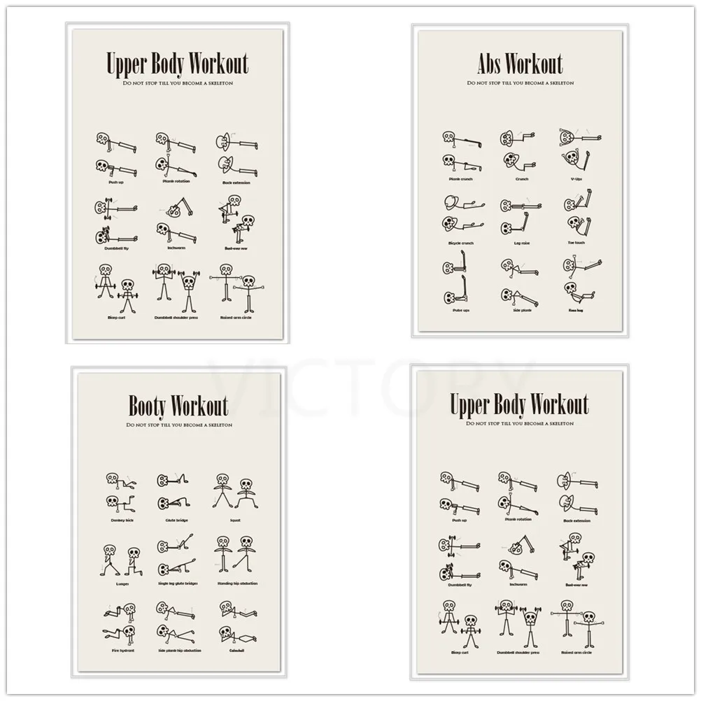 Funny-Fitness-Posters-Booty-Workout-Prints-Gym-Wall-Decor-Upper-Body ...