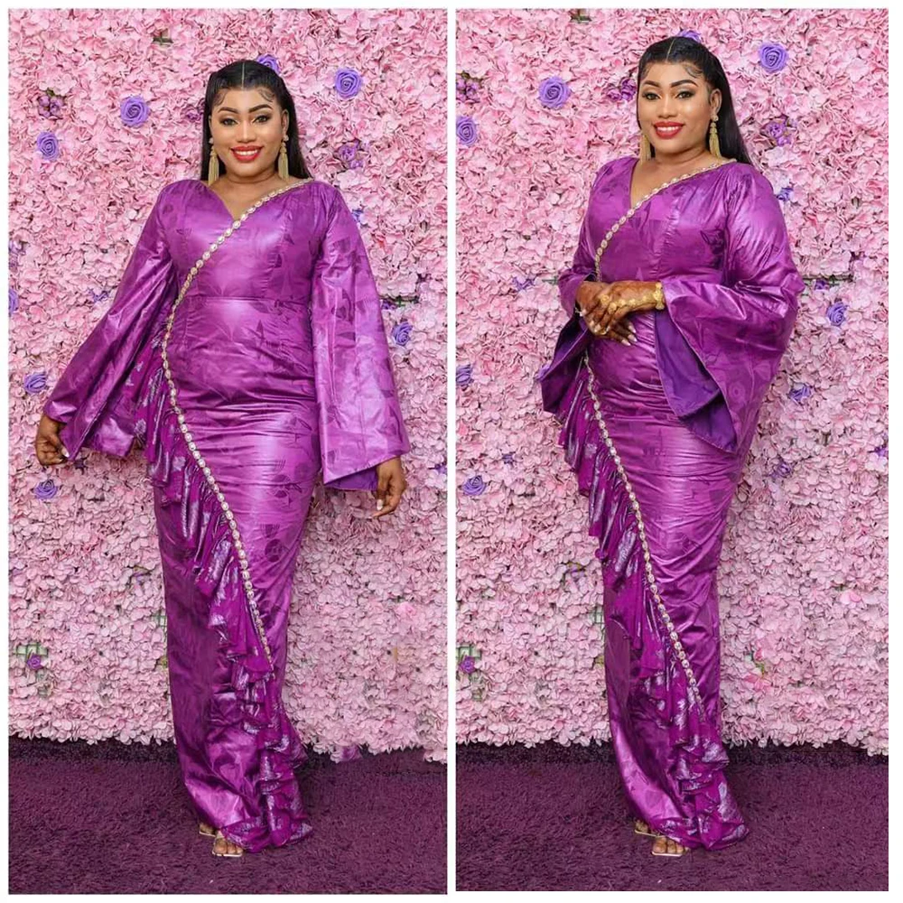 Bazin-Riche-Pour-Femmes-Robe-De-Soir-e-Traditionnelle-Robes-De-Mari-e ...