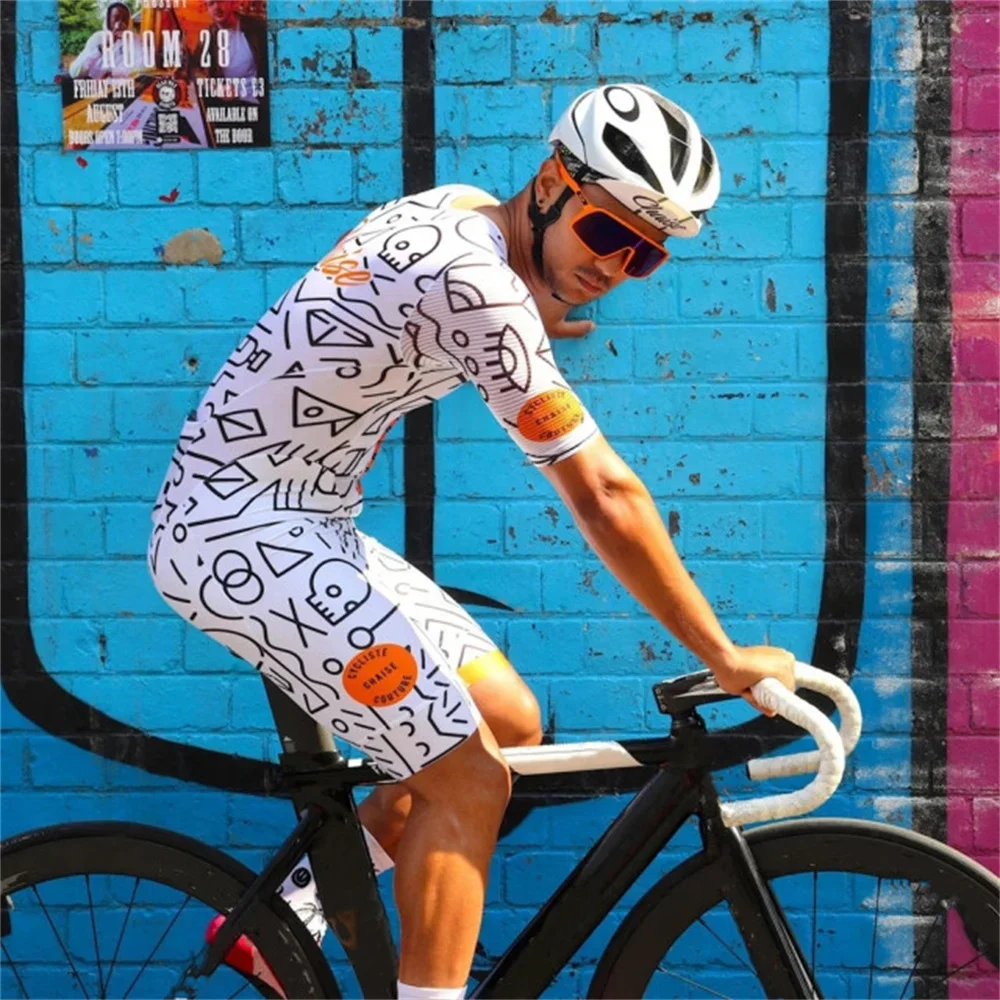 Chaise Cycliste Men Triathlon Skinsuit Cycling Set Short Sleeve MTB ...